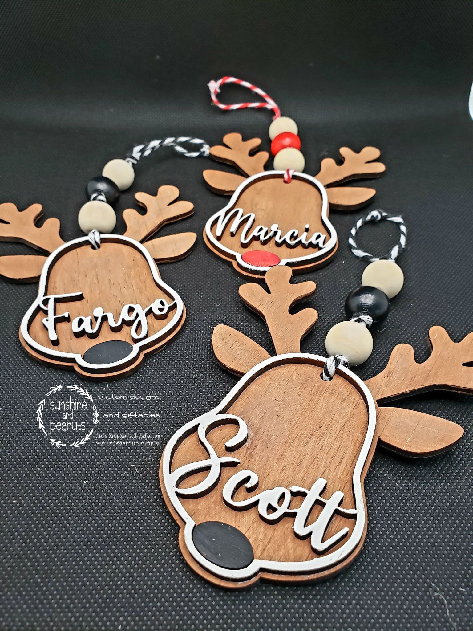 Reindeer Ornament - Personalized – Sunshine and Peanuts Custom Designs ...